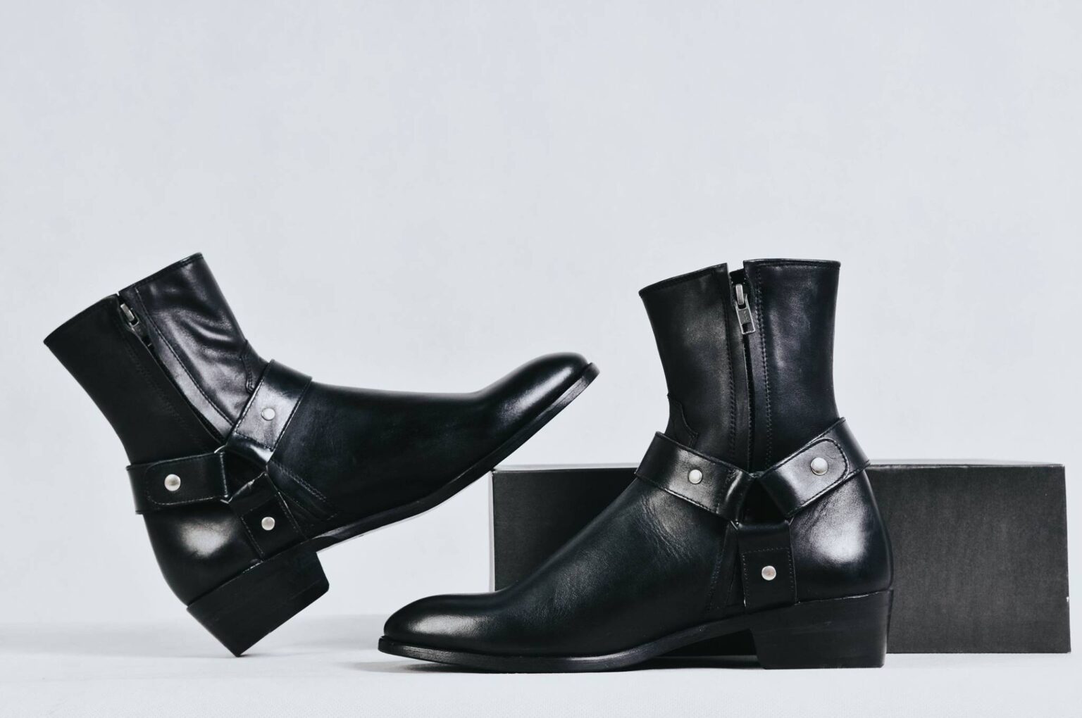 LEATHER HARNESS BOOTS - Luciano Shoemaker